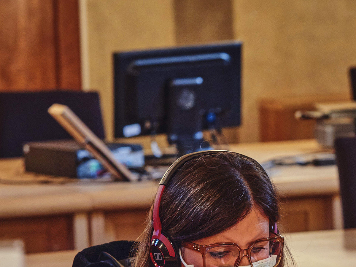 Researcher in Historcal archives room